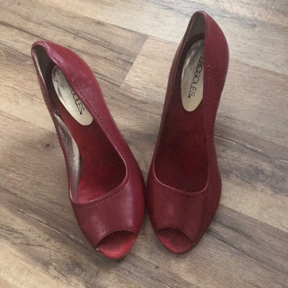 AEROSOLES | Shoes | Red Pump Peep Toe Shoes | Poshmark